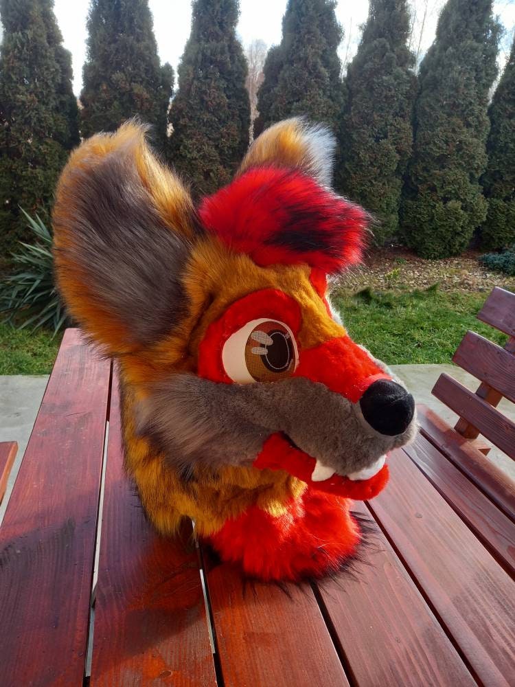 Black And Red Wolf Fursuit