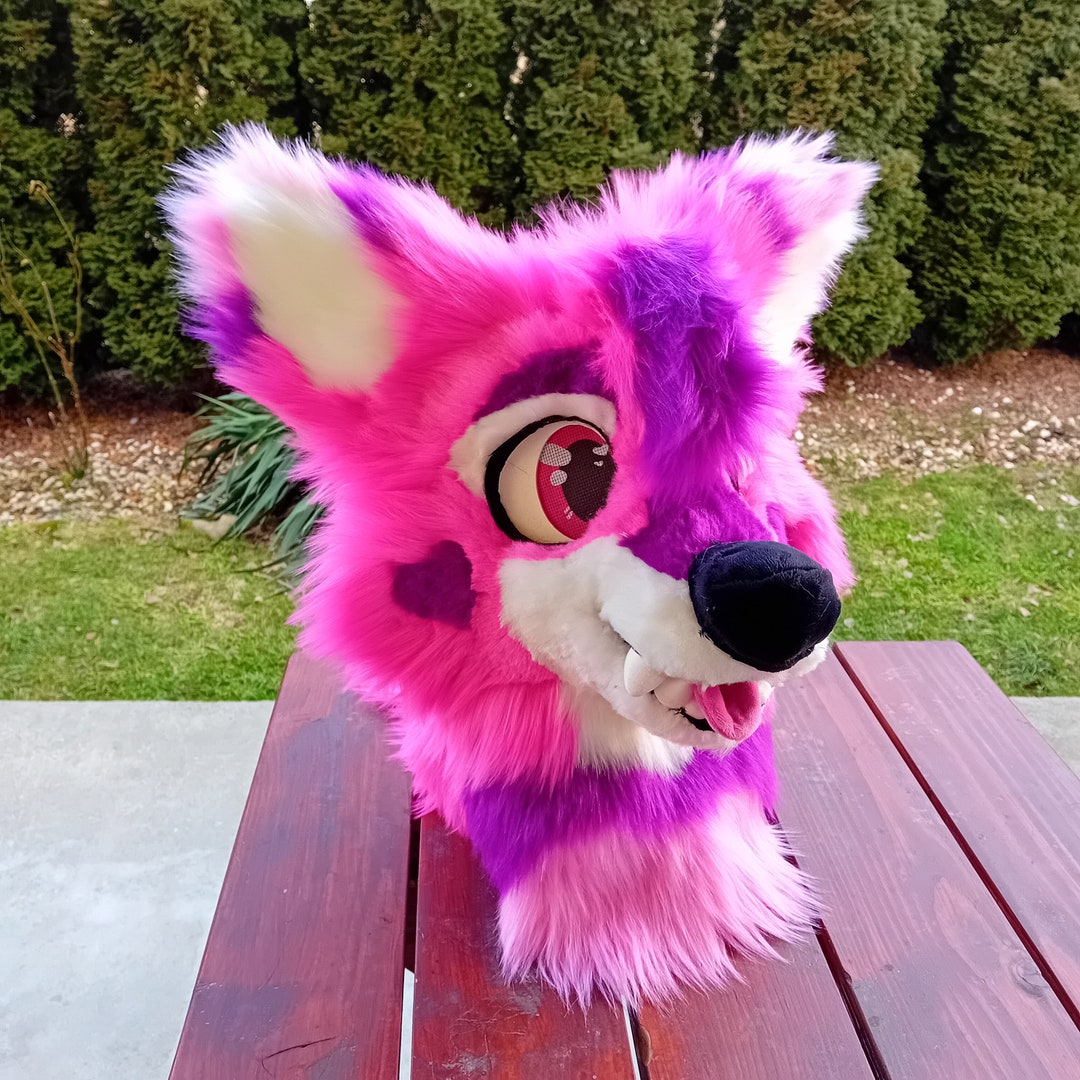 Premade Pink Fox Fursuit Head - Etsy UK