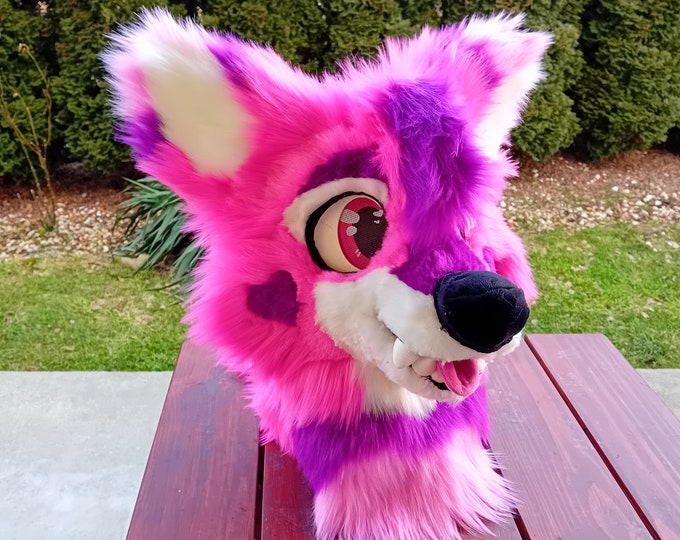 Premade Pink Fox Fursuit Head - Etsy