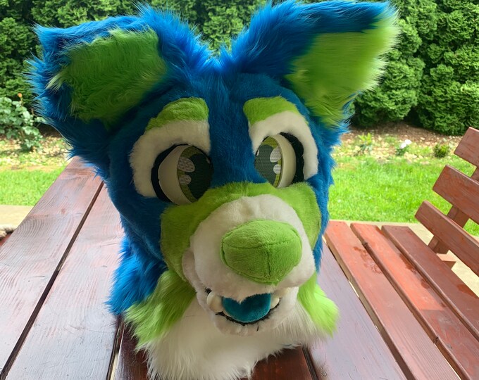 Premade Colorful Dog Fursuit Head - Etsy
