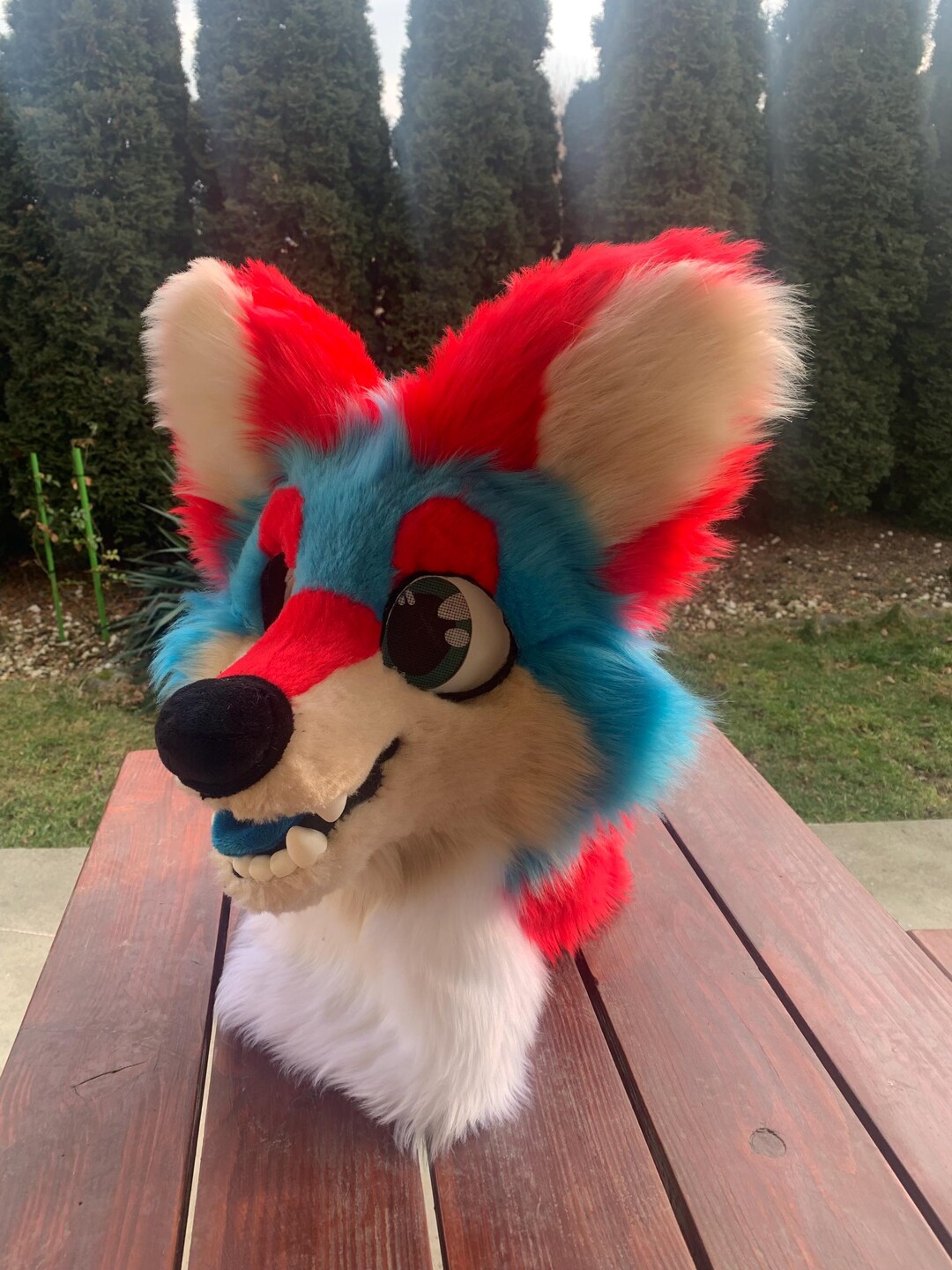 Premade Colorful Wolf Fursuit Head - Etsy