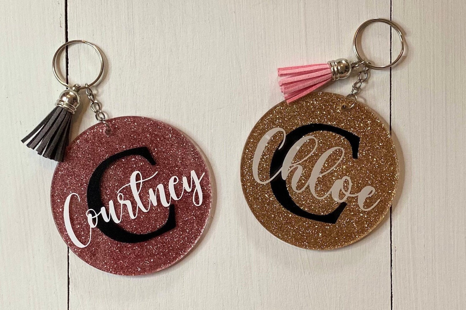 Custom Glitter Keychain New Driver Gift Monogram Glitter Keychain ...