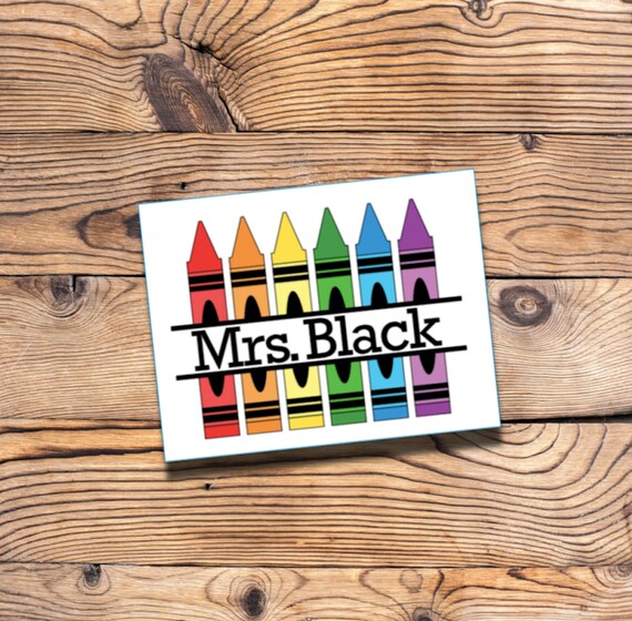 Crayon Name Decal Teacher Name Decal Crayon Sticker - Etsy