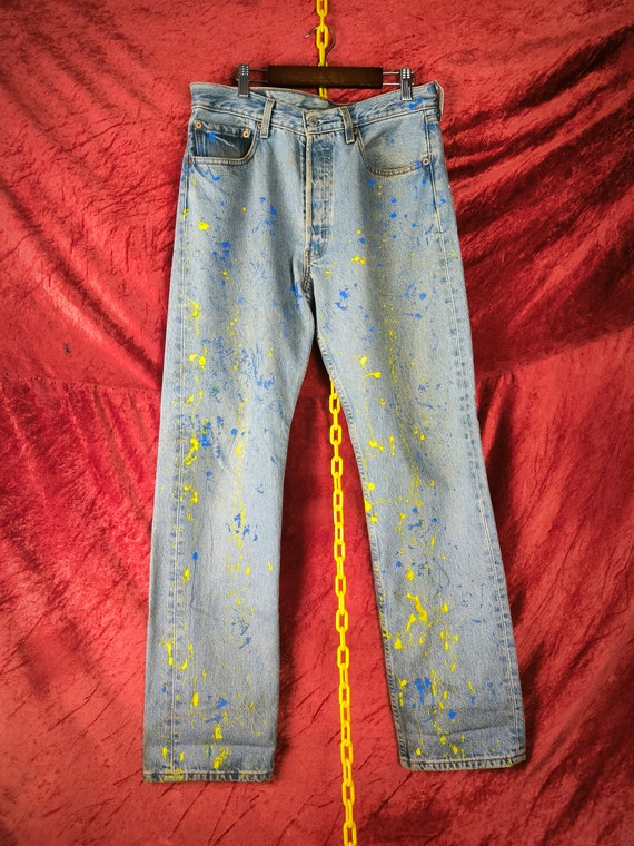Vintage Levi's 501 Non Selvedge Custom Painter Jeans - Gem