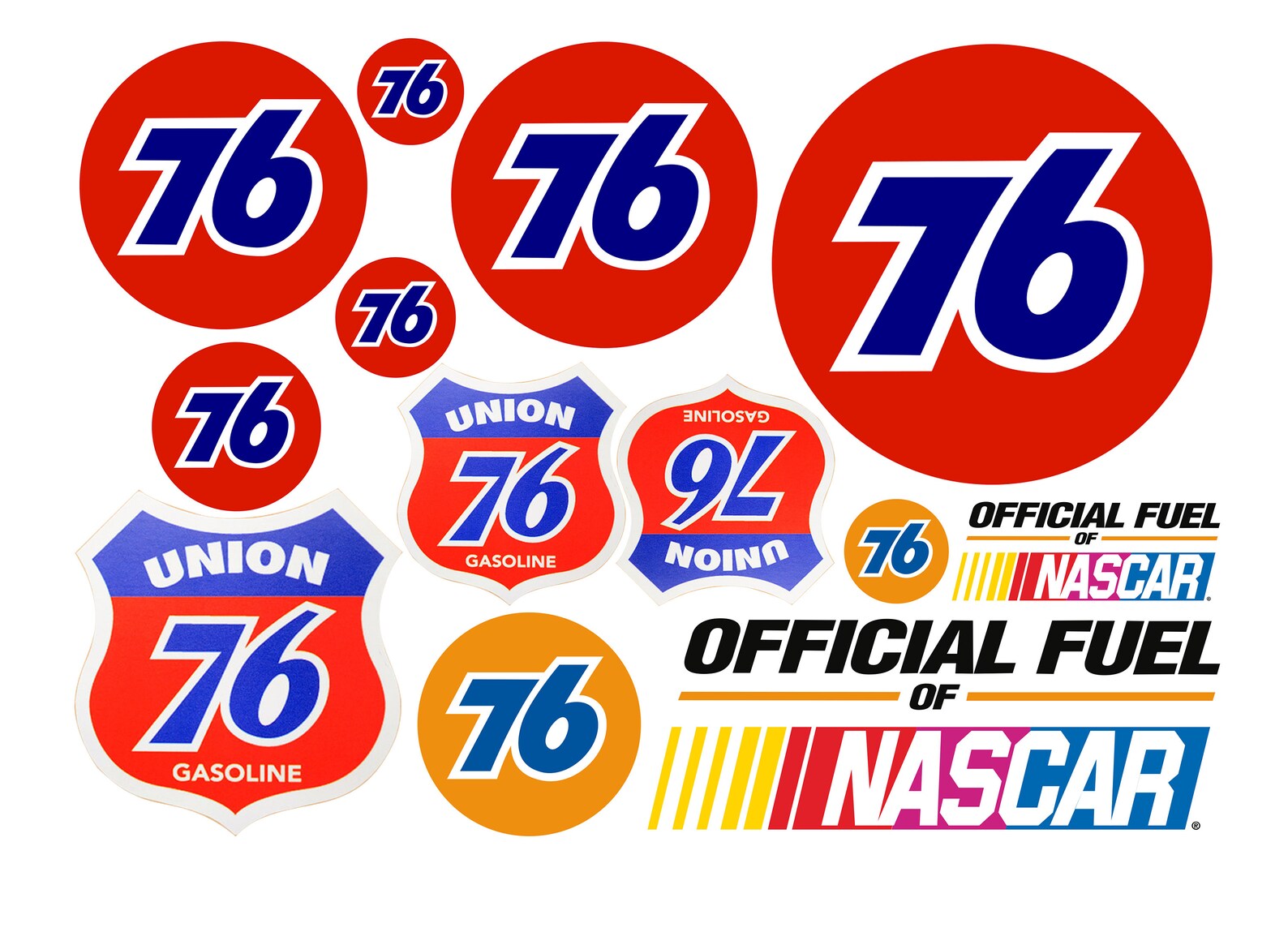 1 sheet 76 nascar decal sticker gang sheet UV print die-cut | Etsy