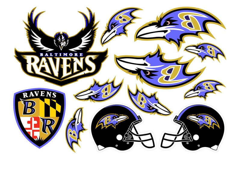 1 sh. baltimore ravens decal sticker gang sheet UV print | Etsy