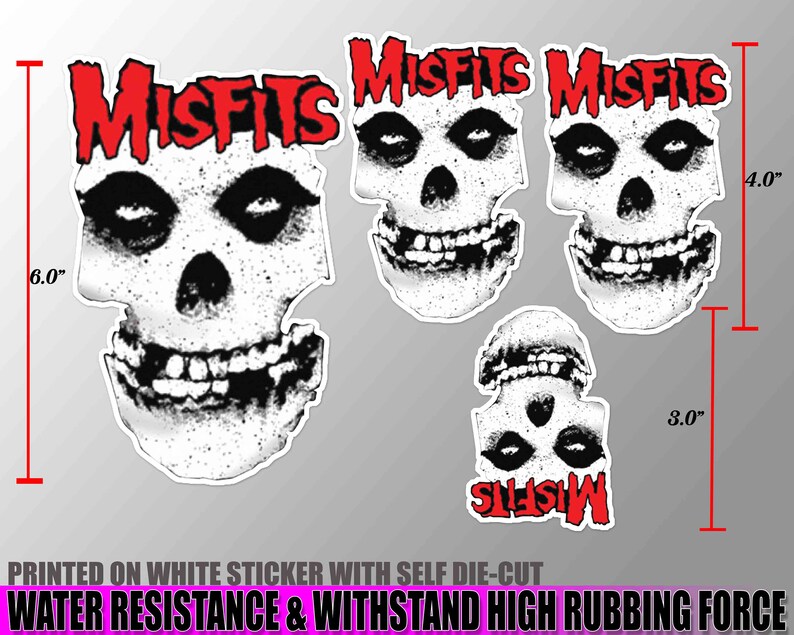 1 sheet misfits decal sticker gang sheet UV print die-cut | Etsy