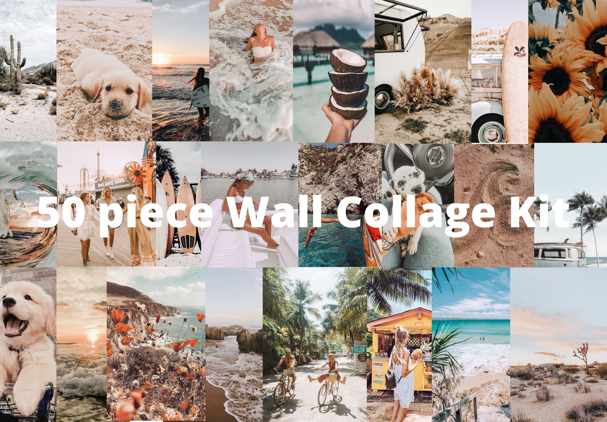 Coastal Summer Wall Collage Kit - 25 or 50 Pcs (4x6" or 5x7") - Etsy