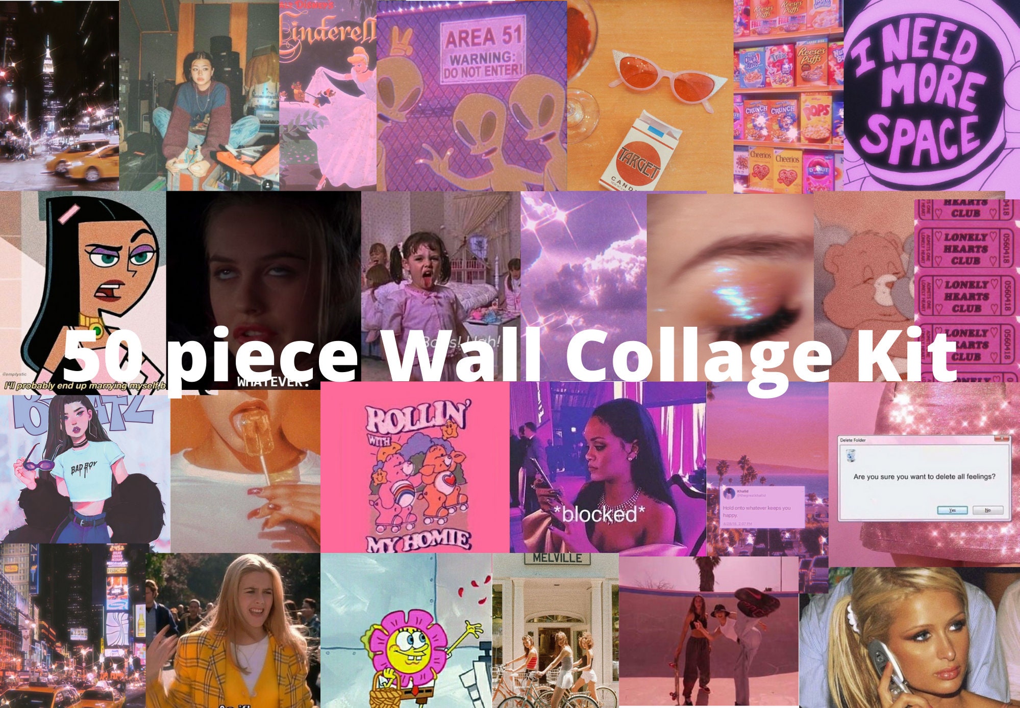 90's Wall Collage Kit - 25 or 50 Pcs (4x6 or 5x7) - Etsy