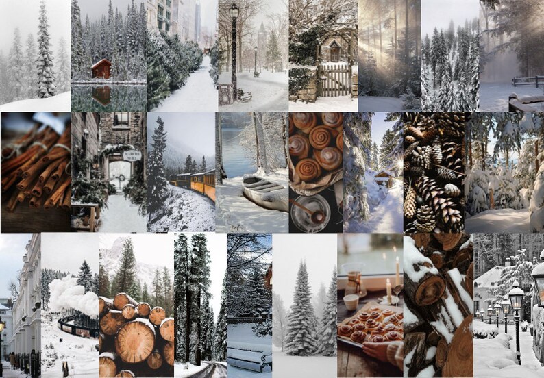White Christmas Wall Collage Kit (digital) - 50 Pcs - Etsy