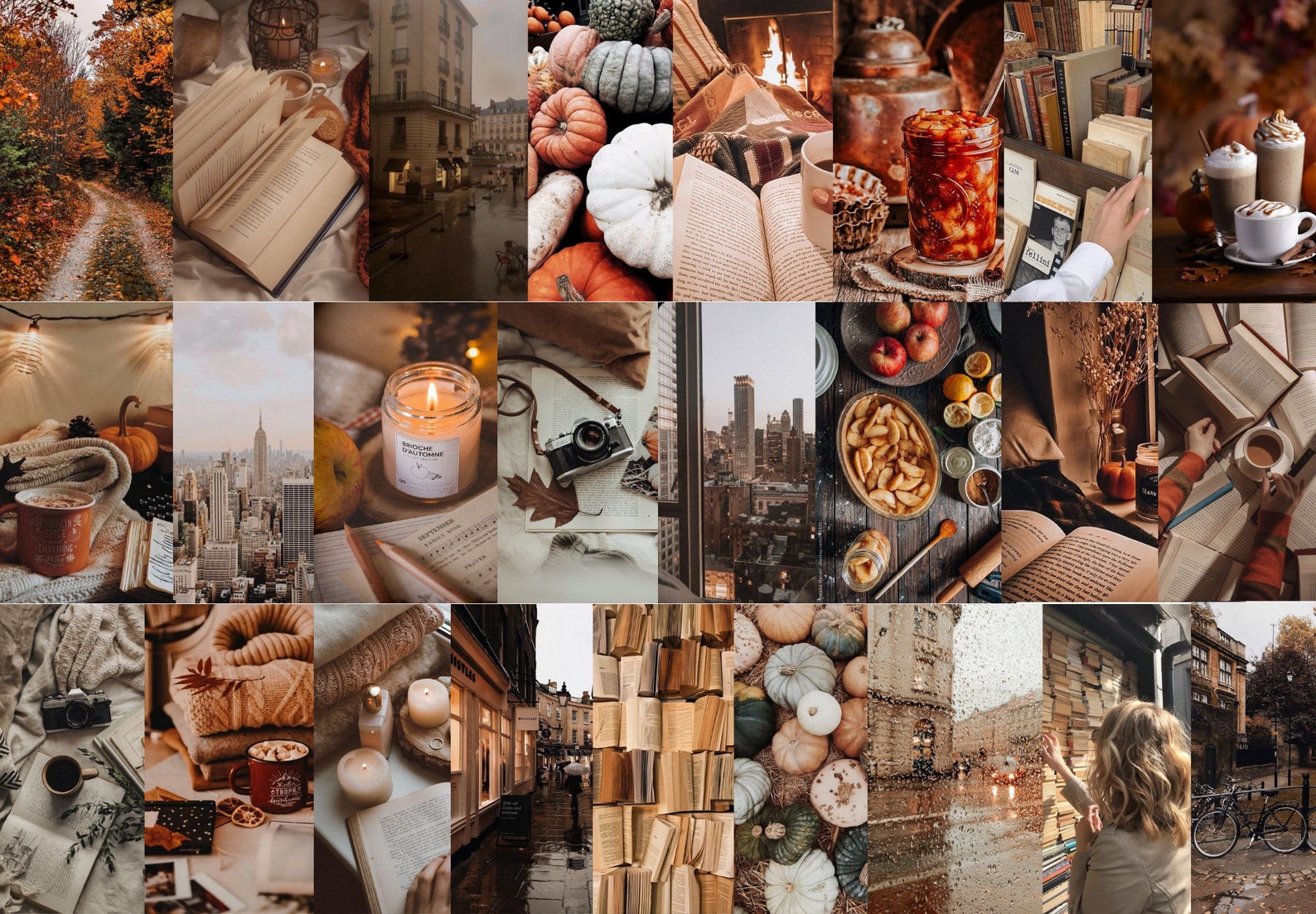 Fall Aesthetic Wall Collage Kit (digital) - 50pcs - Etsy
