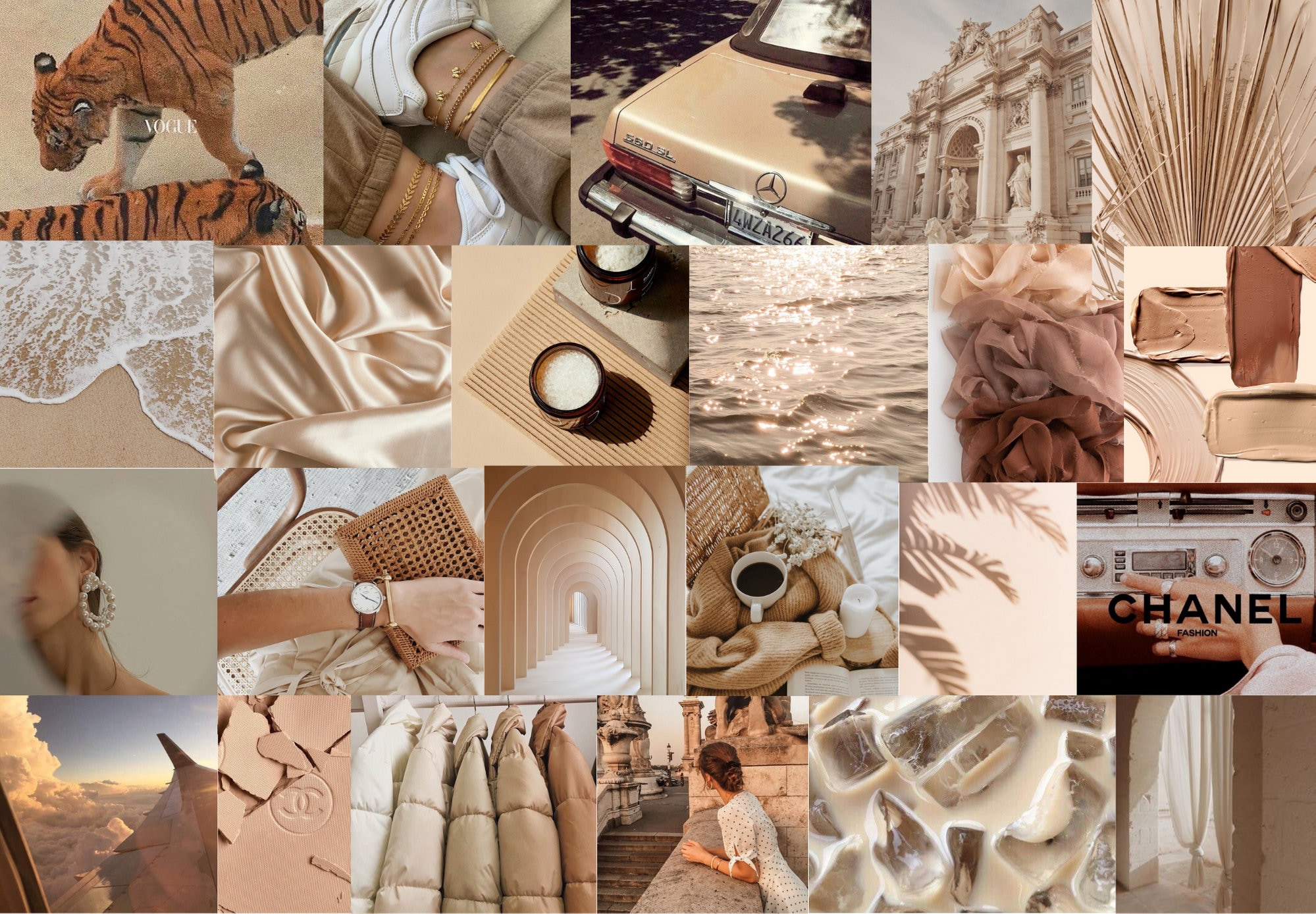 Beige Boho Collage Kit (digital) - 50pcs - Etsy