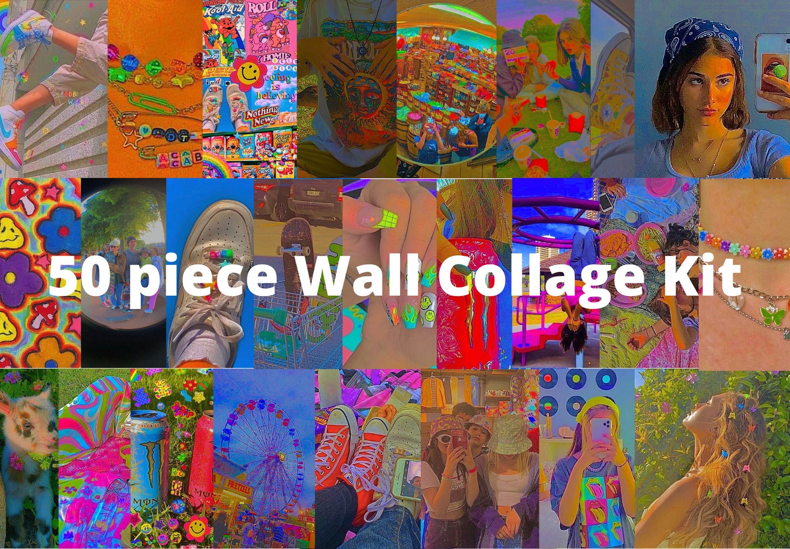 Indie Aesthetic Wall Collage Kit 25 or 50 Pcs 4x6 or - Etsy
