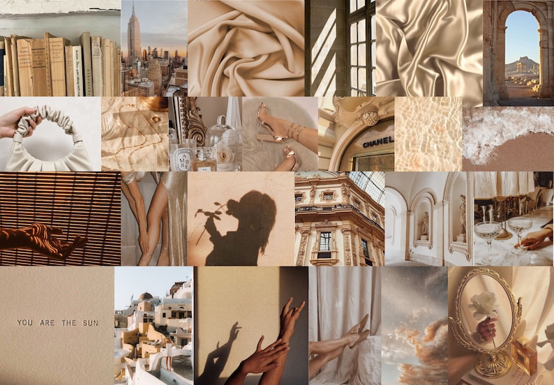 Beige Boho Collage Kit (digital) - 50pcs - Etsy