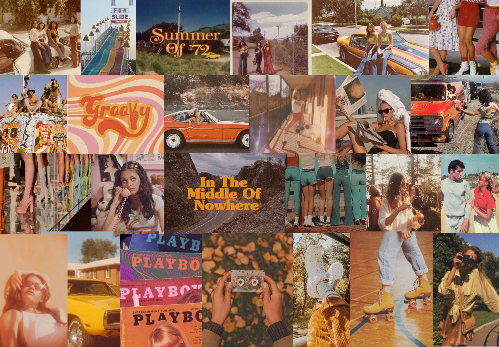 70's Wall Collage Kit (digital) - 50pcs - Etsy