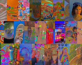 Indie Retro Aesthetic Wall Collage Kit, Indie Aesthetic, Retro ...