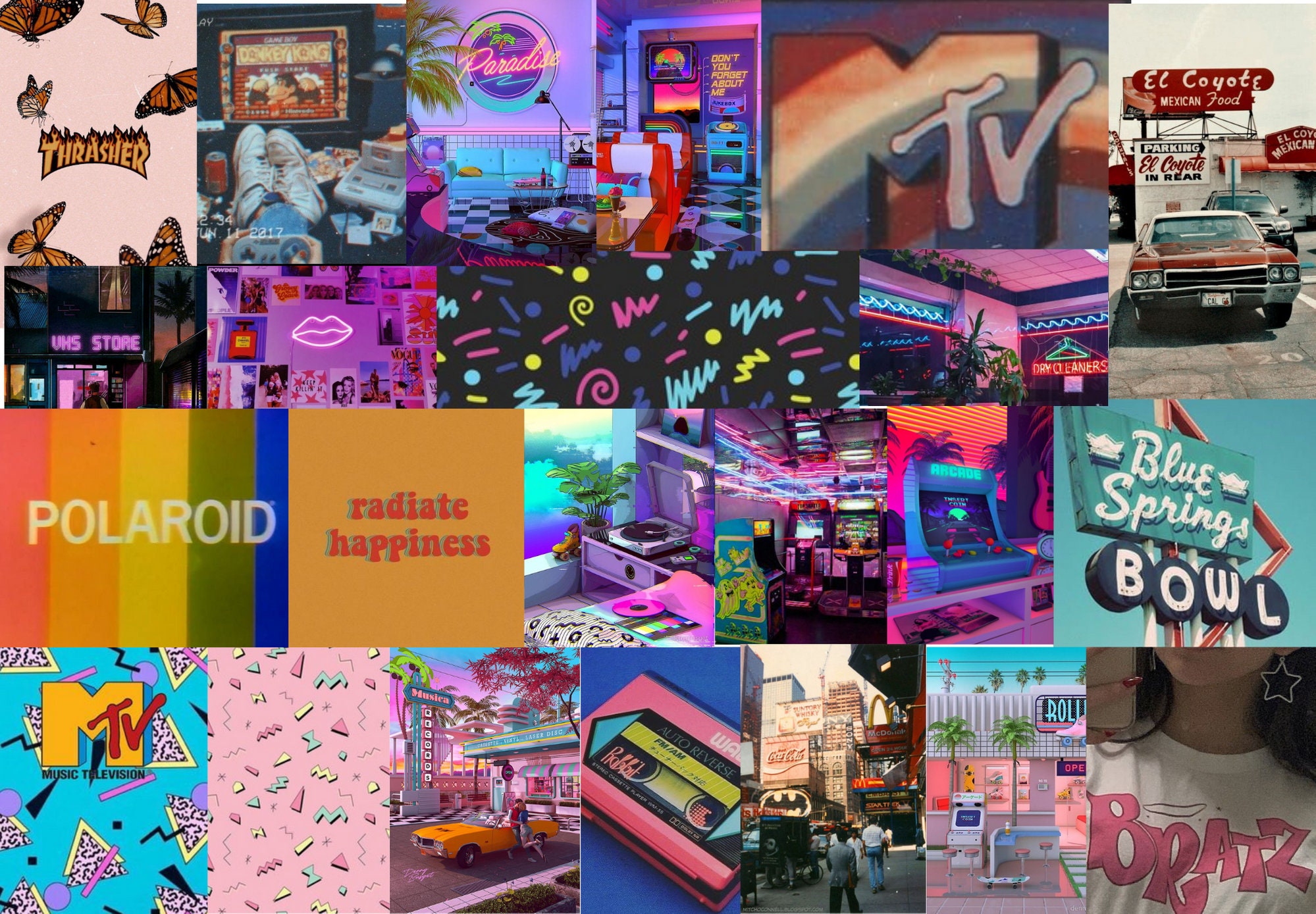 80's Wall Collage Kit digital 50pcs | Etsy India