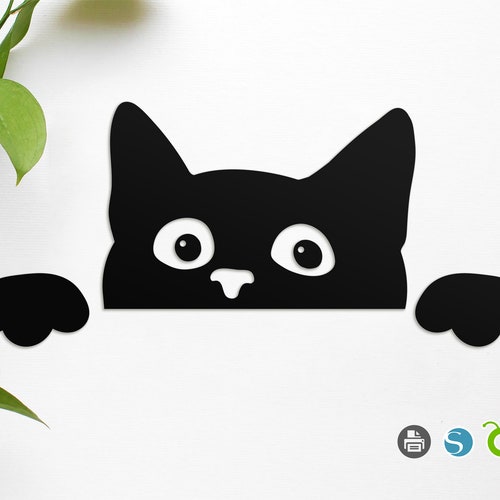 Peeking Black Cat SVG Clipart Peek a Boo Cats SVG Peekaboo - Etsy Norway