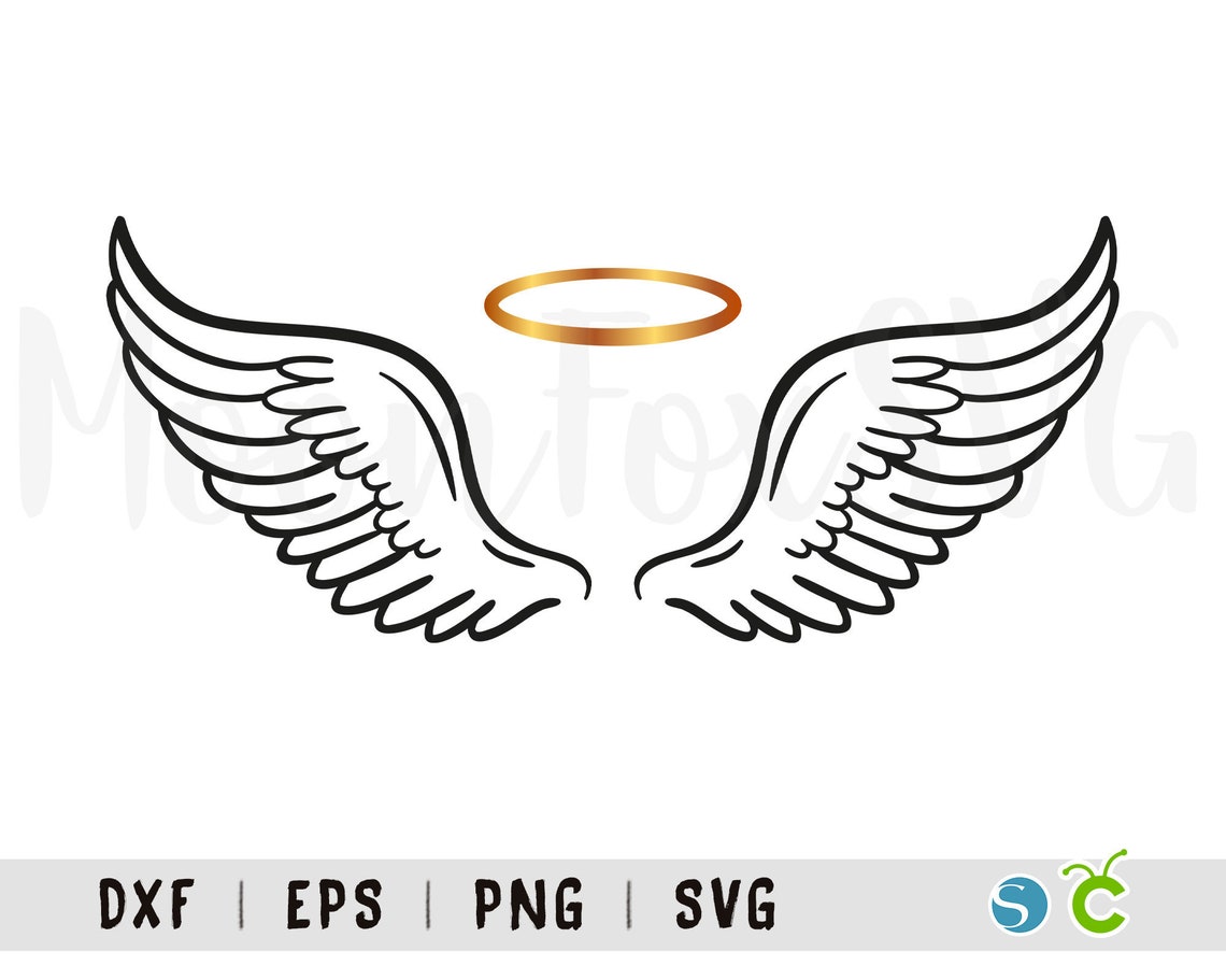 Angel Wings SVG Angel Wing Vector Angel Svg Halo Svg Angel - Etsy