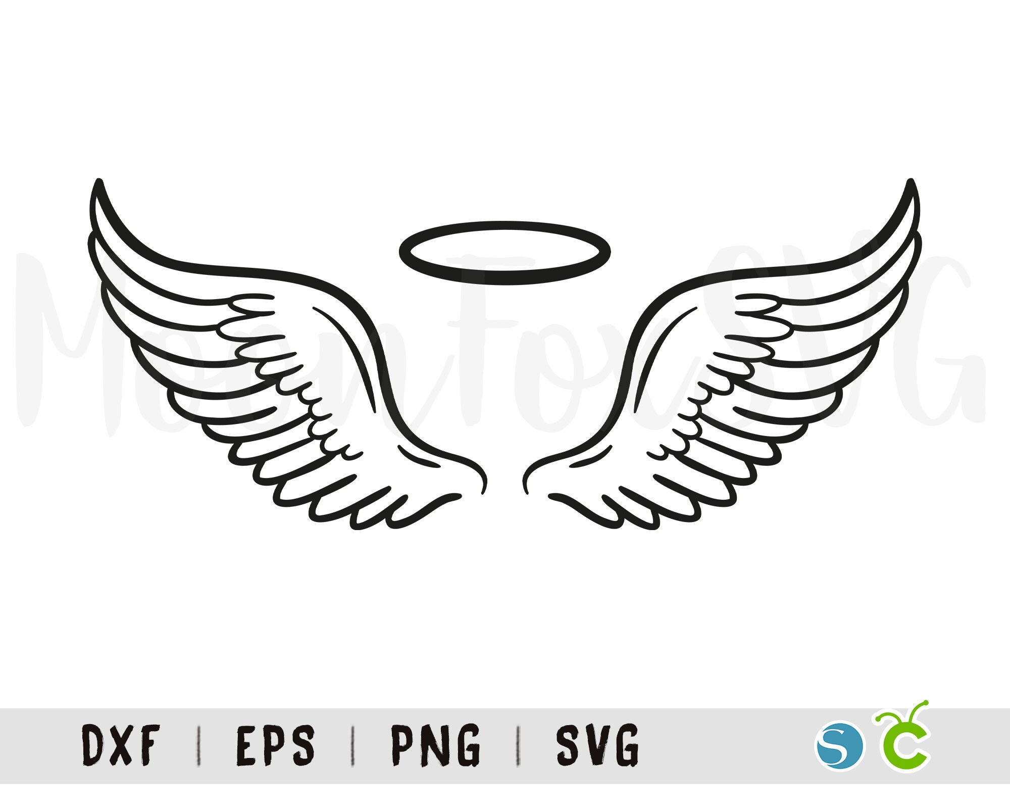 Angel Wings SVG Angel Wing Vector Angel svg Halo svg Angel | Etsy