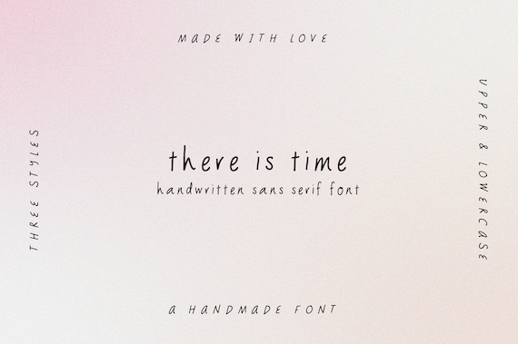 There is Time Cute Handwriting Typeface | Etsy