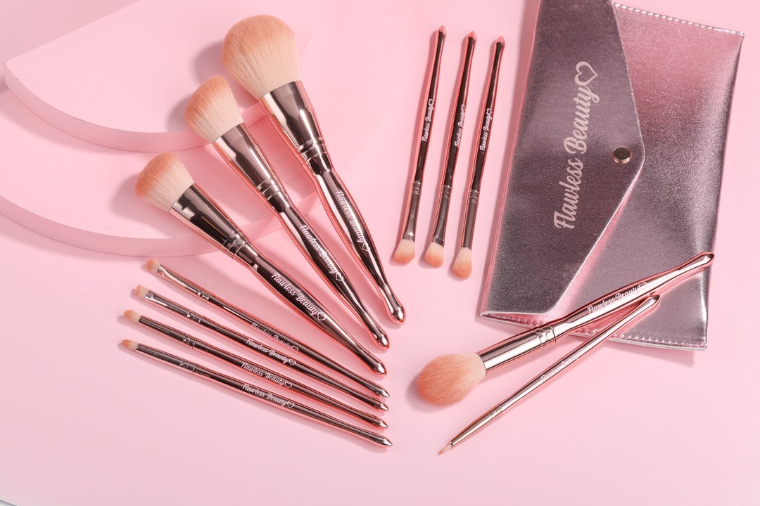 Rose Pink Makeup Brush Set - Etsy