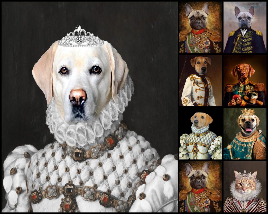Custom Royal Dog Portrait, Renaissance Dog Painting, Pet Lovers Gift ...