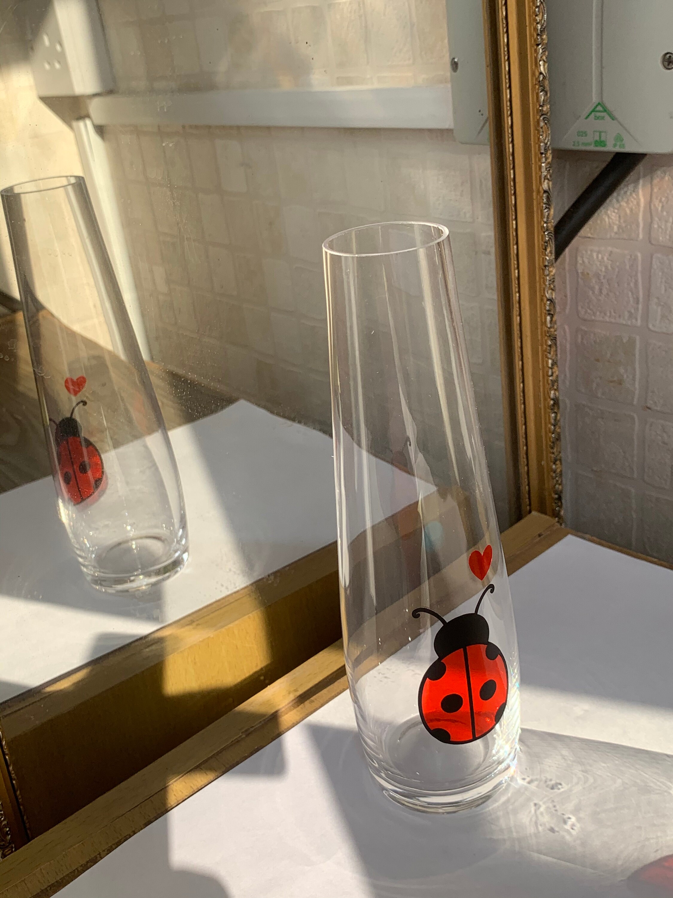 Ladybird Vase - Stained Glass Effect - Etsy