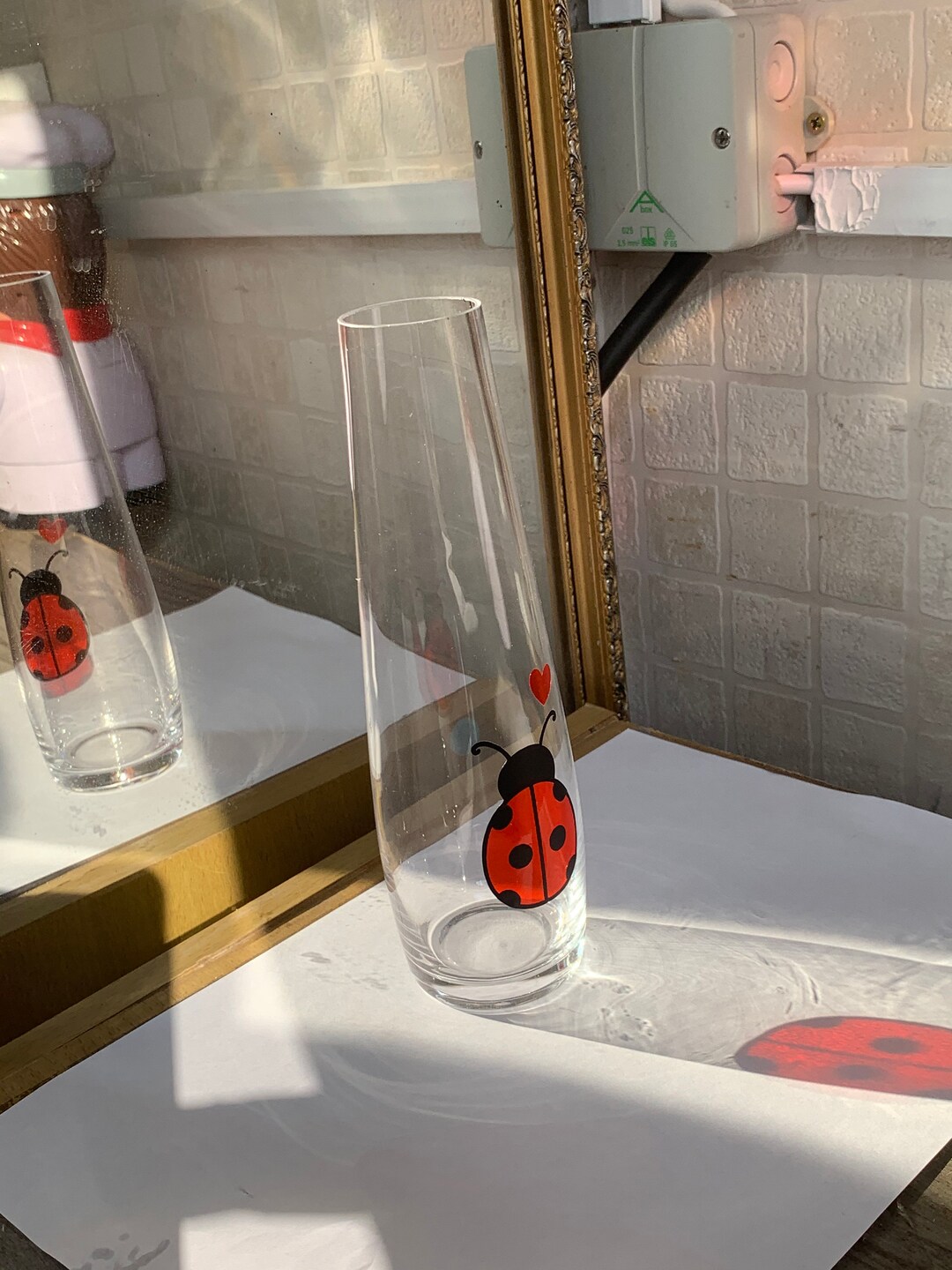 Ladybird Vase - Stained Glass Effect - Etsy