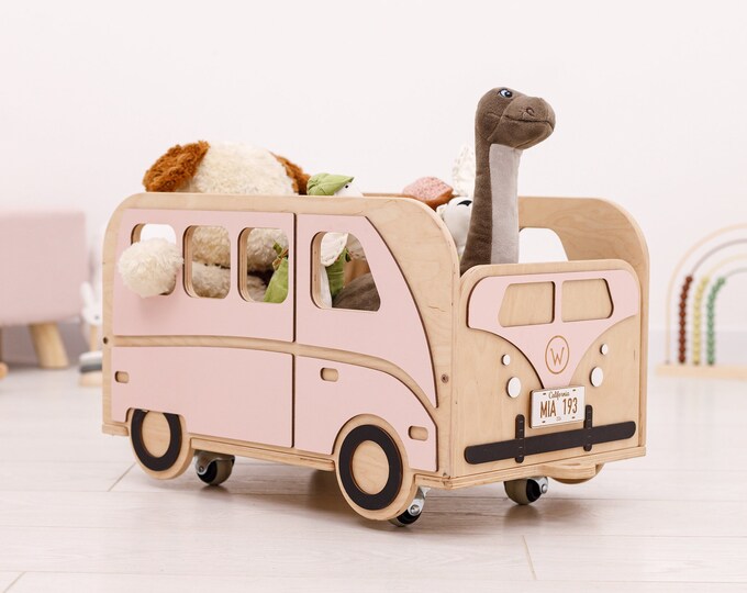 Pink Toy Box Storage for Nursery Personalized Wooden Organizer Child ...