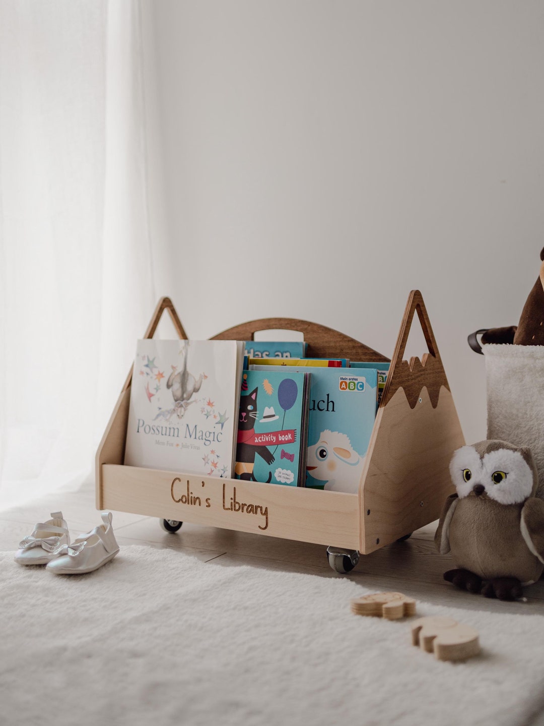 Personalized Wood Bookcase for Kids,mountain Theme Nursery Decor ...