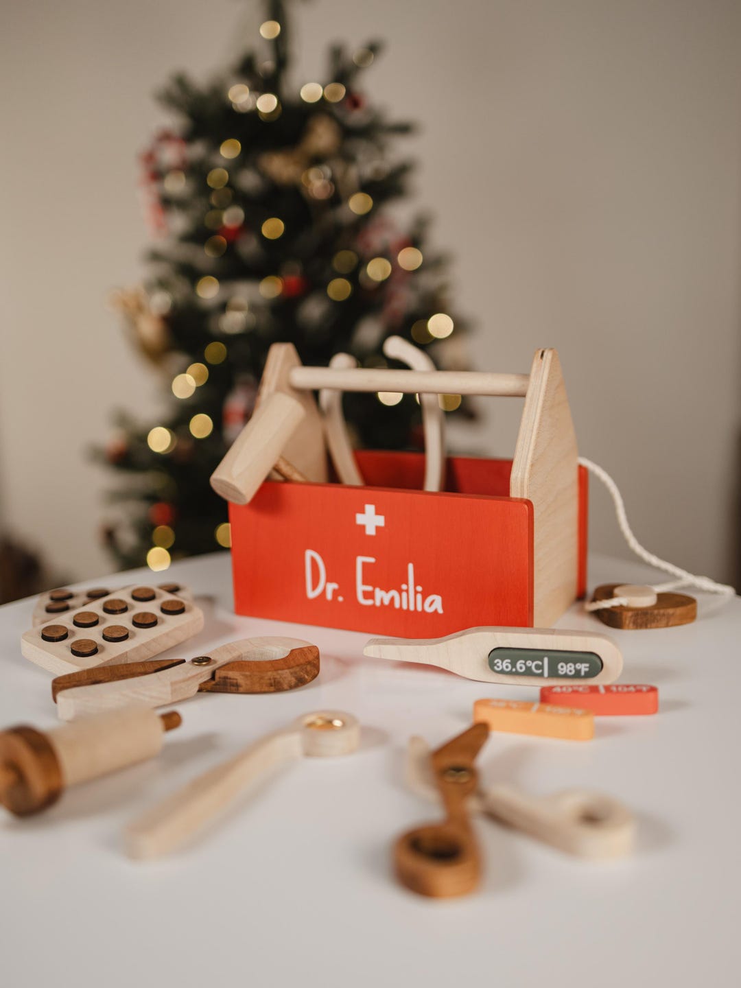 Wooden Hospital Toys, Medical Tools Toy for Toddler, Doctor Wooden Toy ...