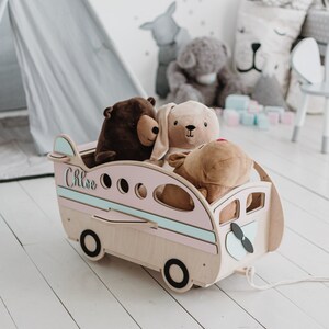 Unique Toy Box for Toddler With Name, Wooden Toy Storage, Pastel ...