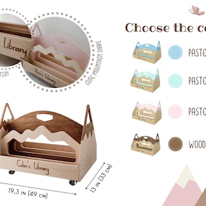 Personalized Wood Bookcase for Kids,mountain Theme Nursery Decor ...