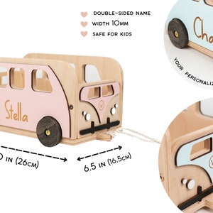 Personalized Push and Pull Toy, Pull Along Car, Kids Wooden Toys ...