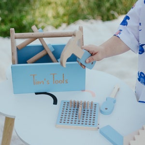 Wooden Kids Tools Box With Geoboard Personalized Baby Gift Toys for Boy ...