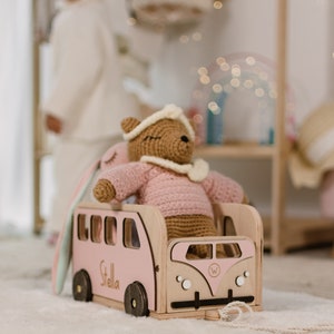 Personalized Pull Along Toy Box for Toddlers,wooden Car Push and Pull ...