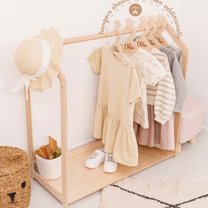 Personalized Kids Clothing Rack for Boys, Montessori Playroom Toy ...