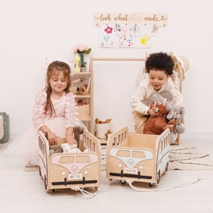 Pastel Blue Toy Box for Nursery Storage Personalized Wooden Playroom ...