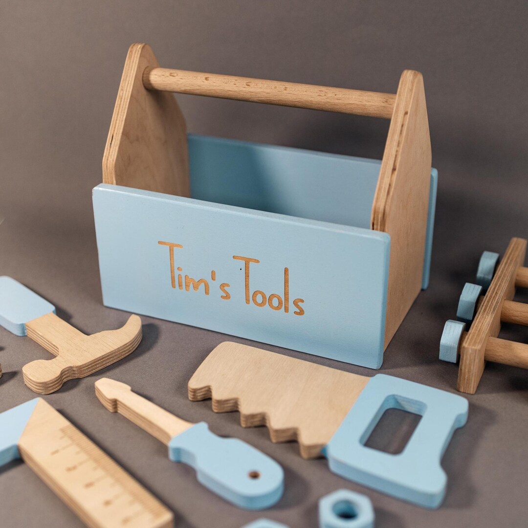 Wooden Kids Tools Box With Geoboard Personalized Baby Gift Toys for Boy ...