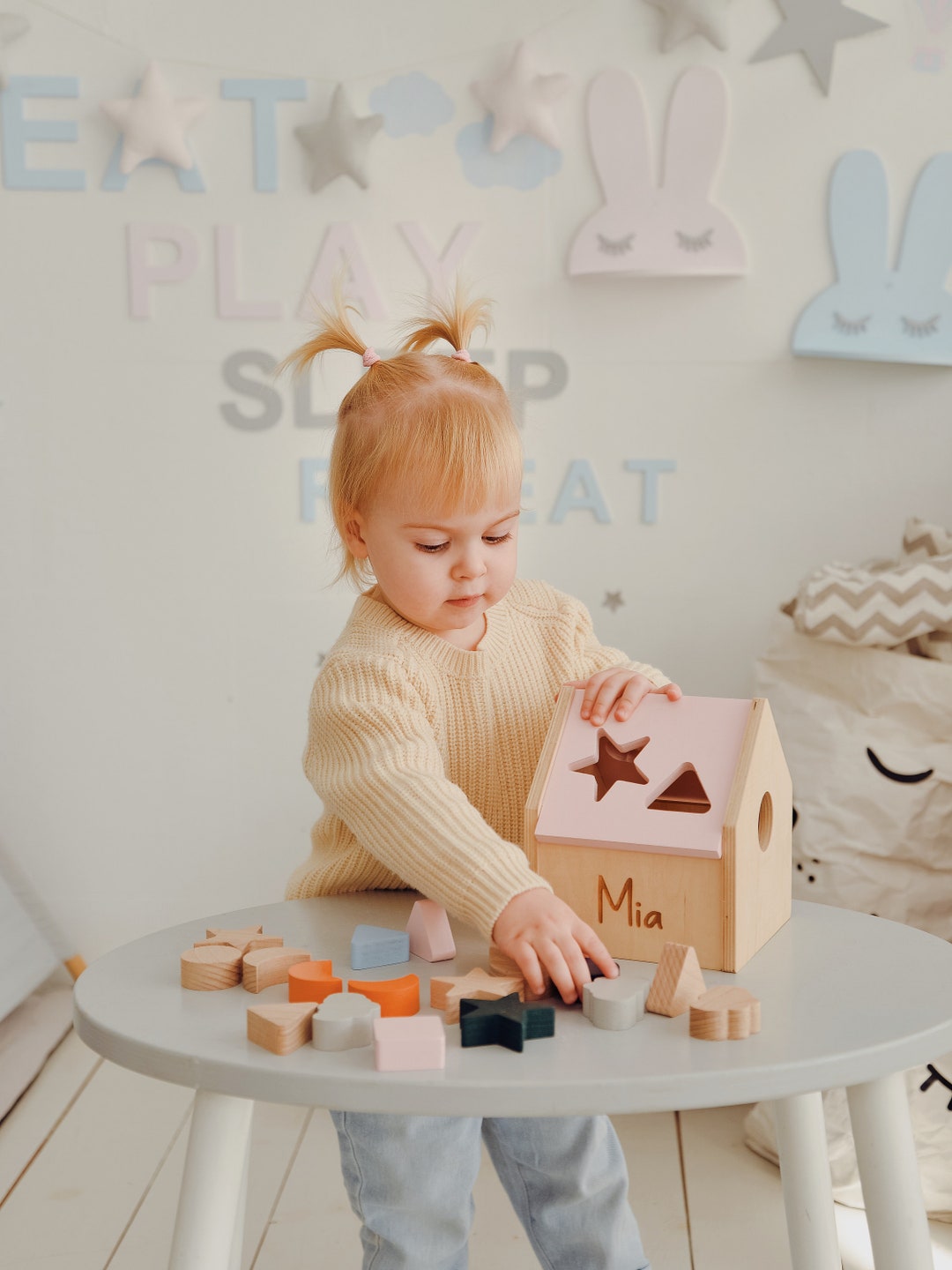 Wooden Shape Sorter With Name Montessori Toys for Kids - Etsy