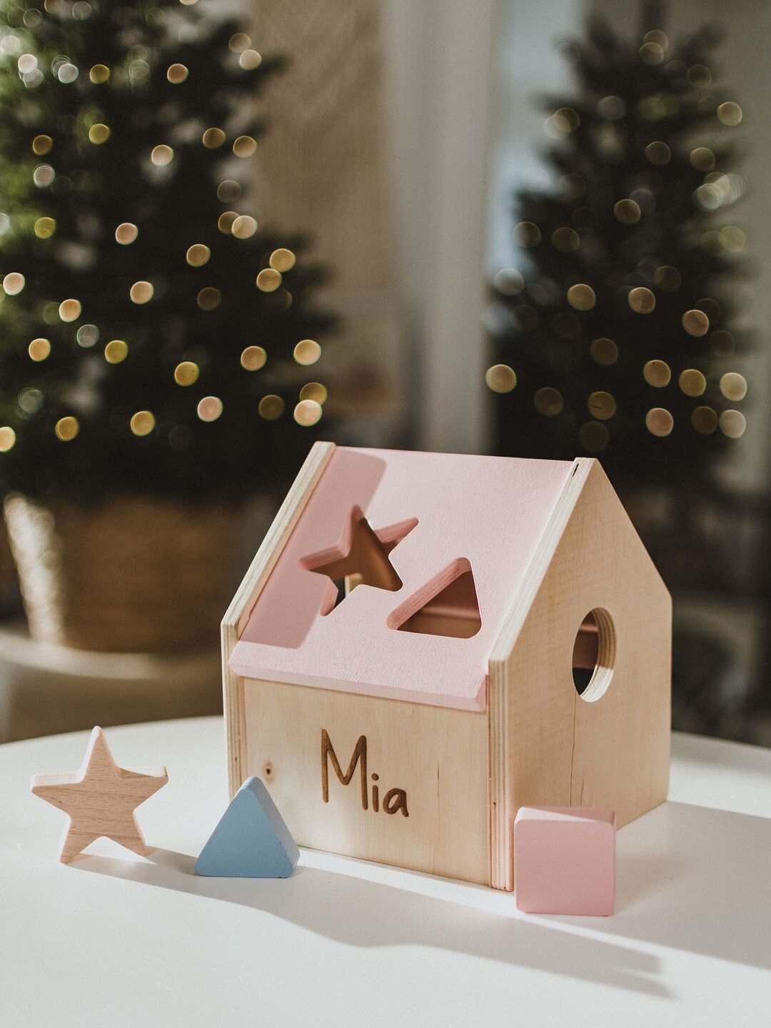 Personalized Wooden Shape Sorter With Name Developmental Toy - Etsy