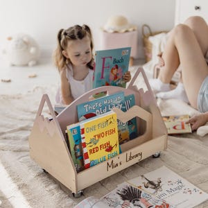 Personalized Wood Bookcase for Kids,mountain Theme Nursery Decor ...