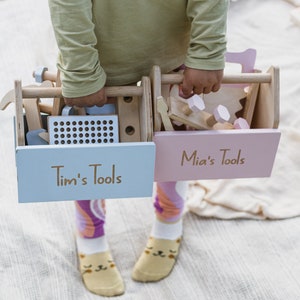 Wooden Kids Tools Box With Geoboard Personalized Baby Gift Toys for Boy ...