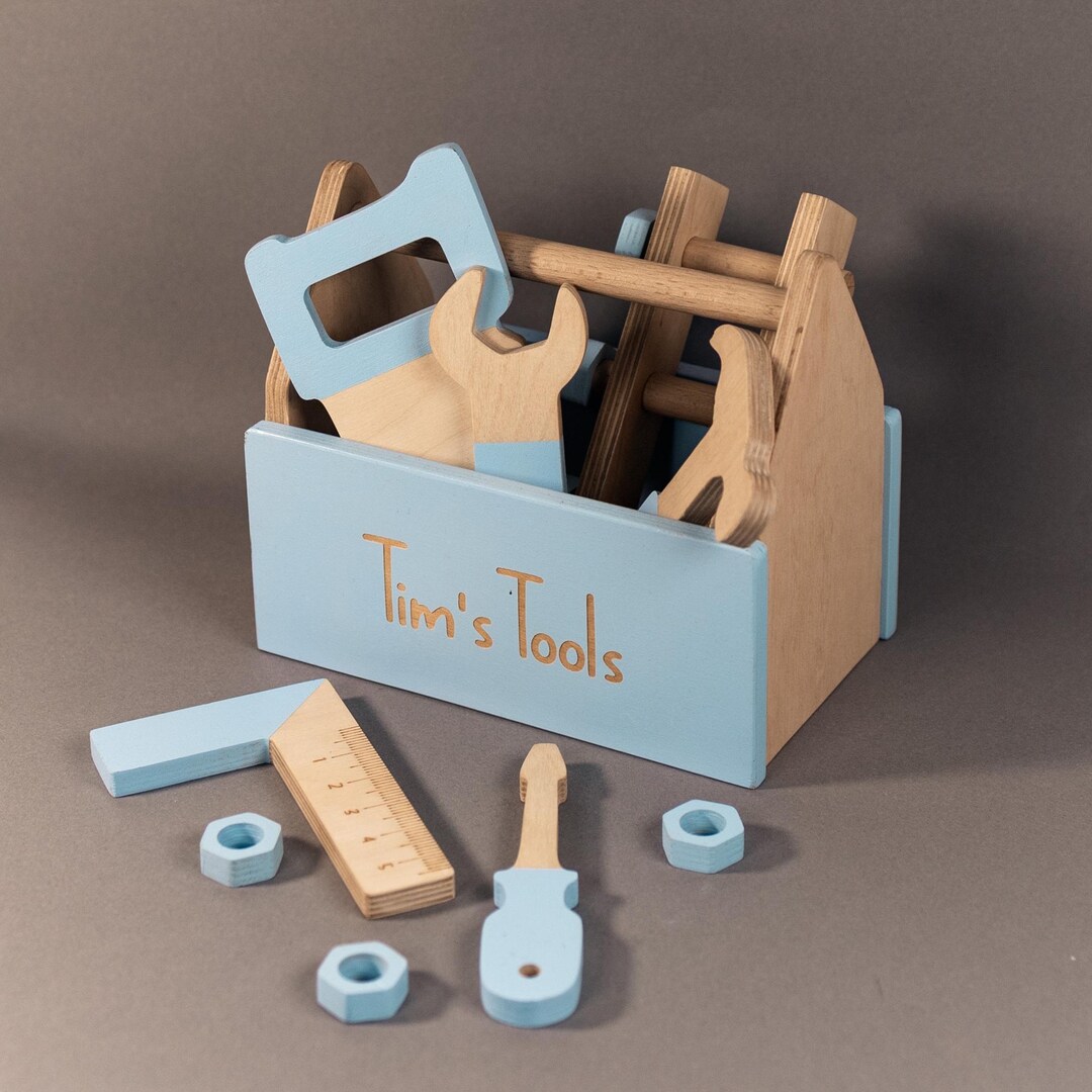 Wooden Kids Tools Box for Toddler Personalized Baby Gift Easter Toys ...