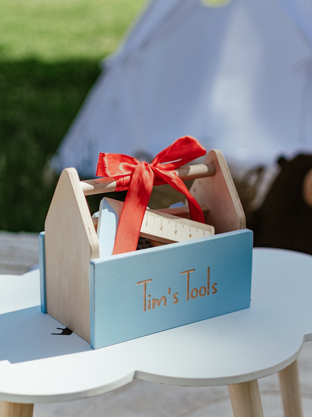 Personalized Toolbox,wooden Repair Tools Toy & Geoboard,toddler Boy ...