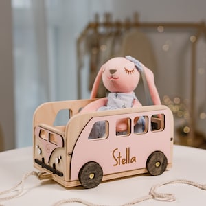 Personalized Pull Along Toy Box for Toddlers,wooden Car Push and Pull ...