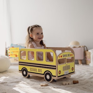 Toy Box on Wheels School Bus Theme, Nursery Storage and Organization ...
