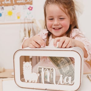 Custom Piggy Bank for Kids as Baby Shower Gift Idea - Wooden Cash Box ...