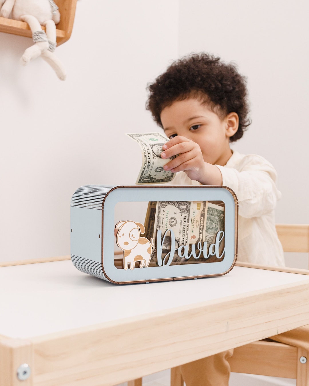 Personalized Piggy Bank, Wooden Kids Money Box With Name, Baby Nephew ...